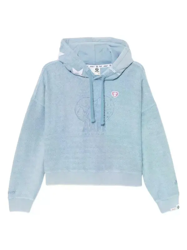 A BATHING APE Logo-embroidered Hoodie - Blue