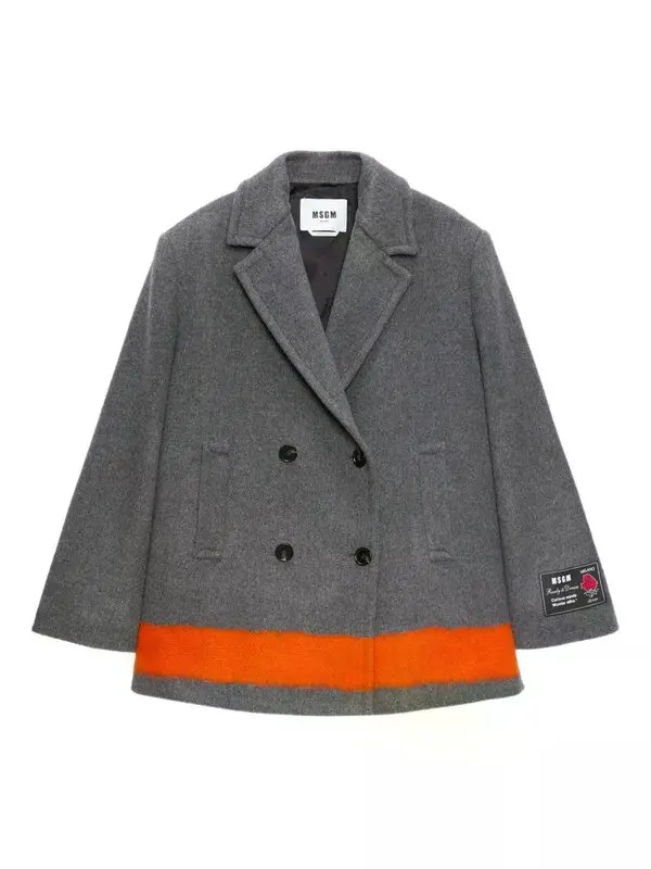 MSGM Contrasting Band Double-breasted Coat