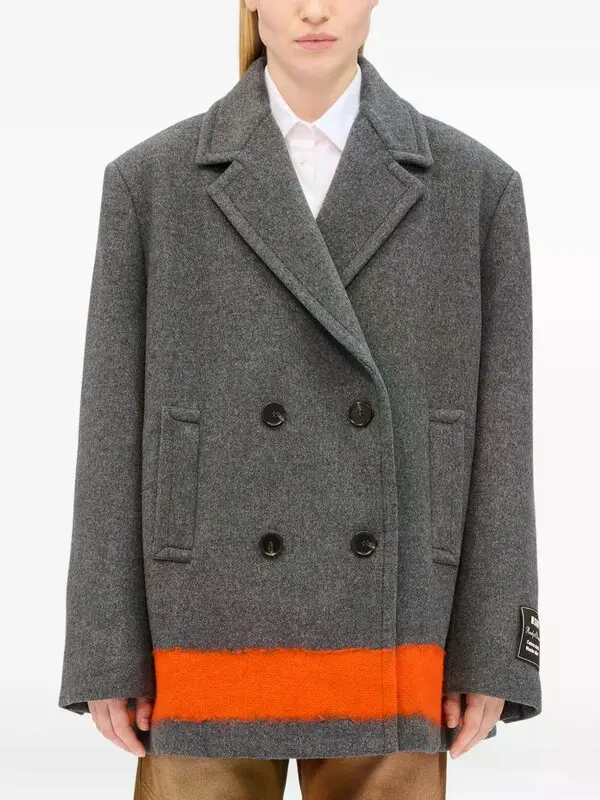 MSGM Contrasting Band Double-breasted Coat