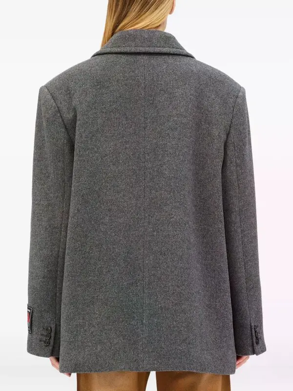 MSGM Contrasting Band Double-breasted Coat