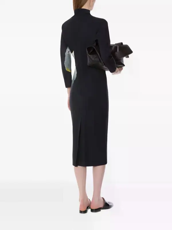 Alberta Ferretti Floral-print Turtleneck Dress