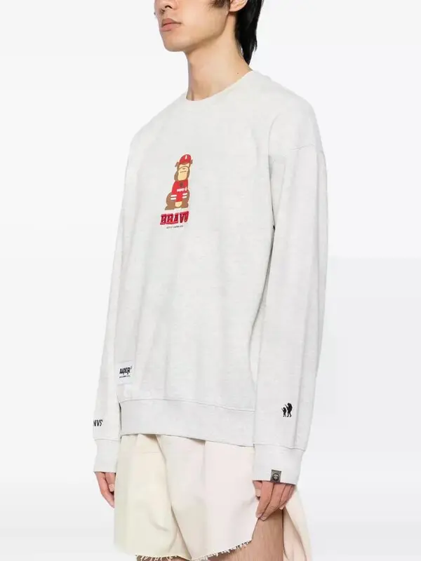 AAPE BY *A BATHING APE Embroidered-logo Sweatshirt - Grey