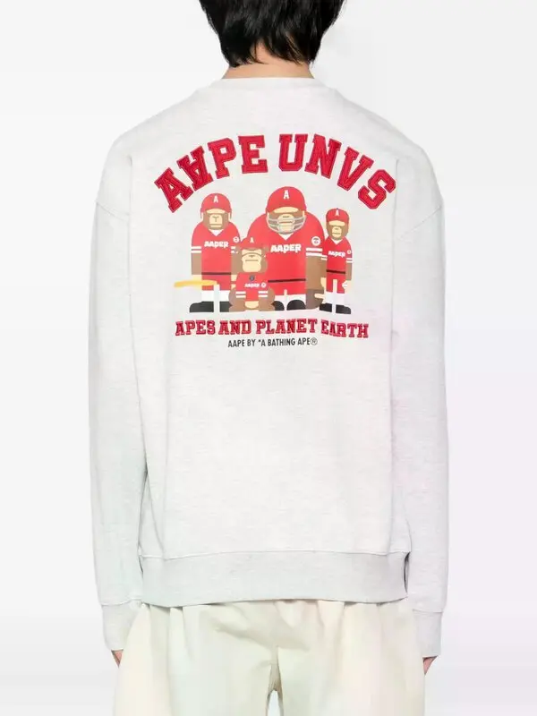 AAPE BY *A BATHING APE Embroidered-logo Sweatshirt - Grey