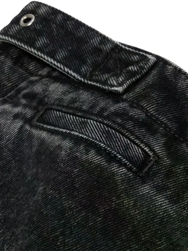 LANVIN Acid Wash Belted Straight Leg Trousers
