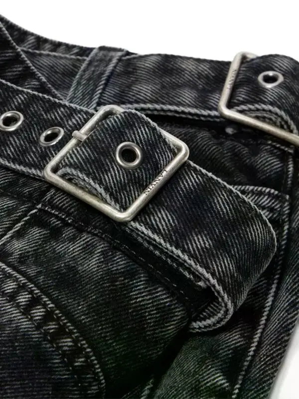 LANVIN Acid Wash Belted Straight Leg Trousers