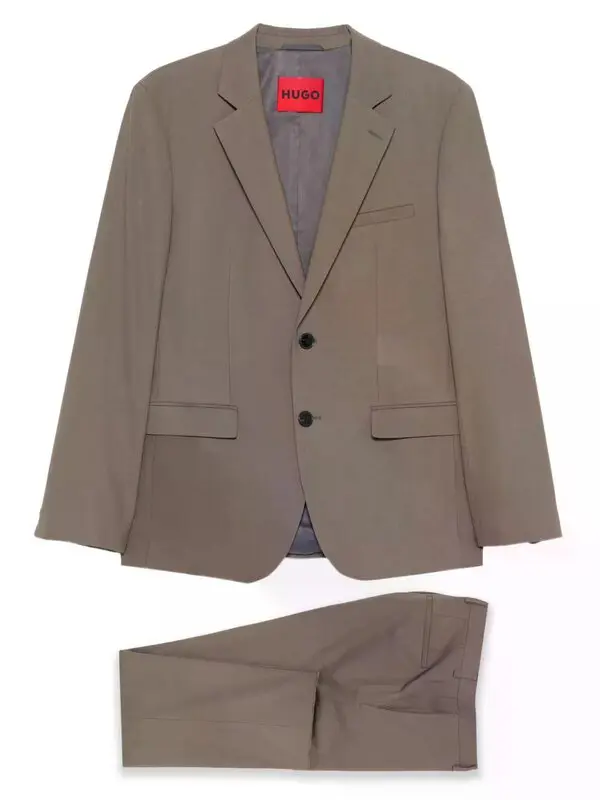 Hugo Wool Blend Single-breasted Suit - Brown