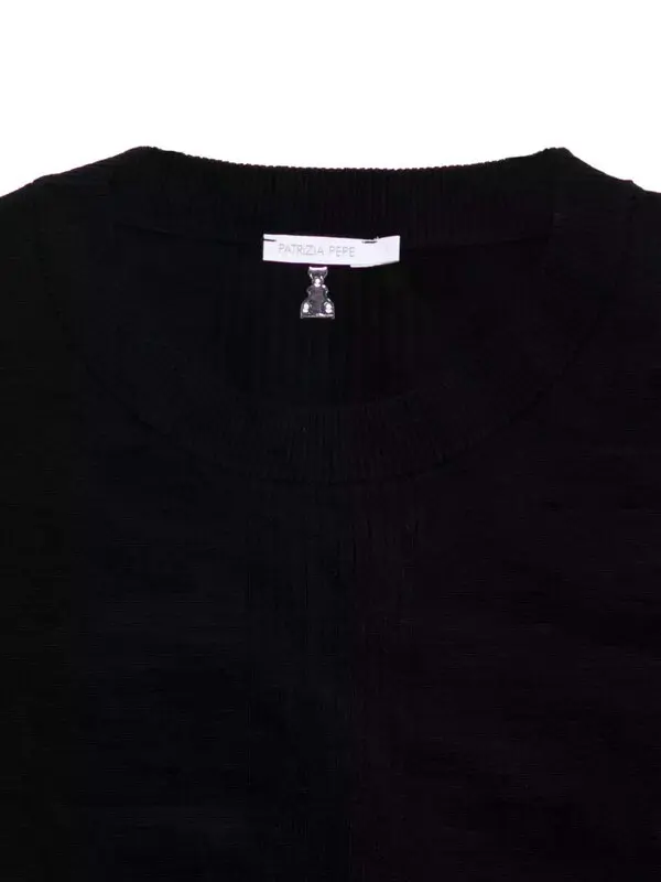 Patrizia Pepe Wool Round Neck Long Sleeve Sweater