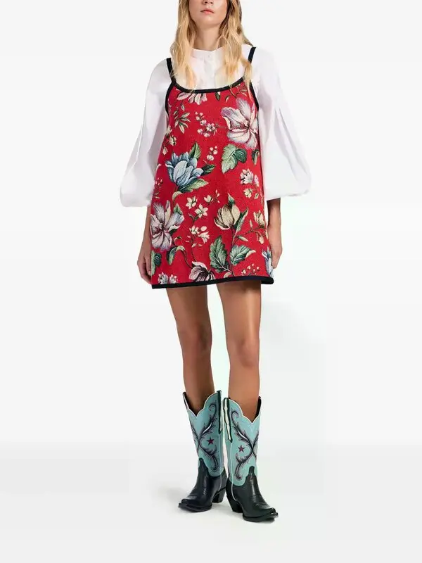 La DoubleJ Floral Jacquard Slip Dress