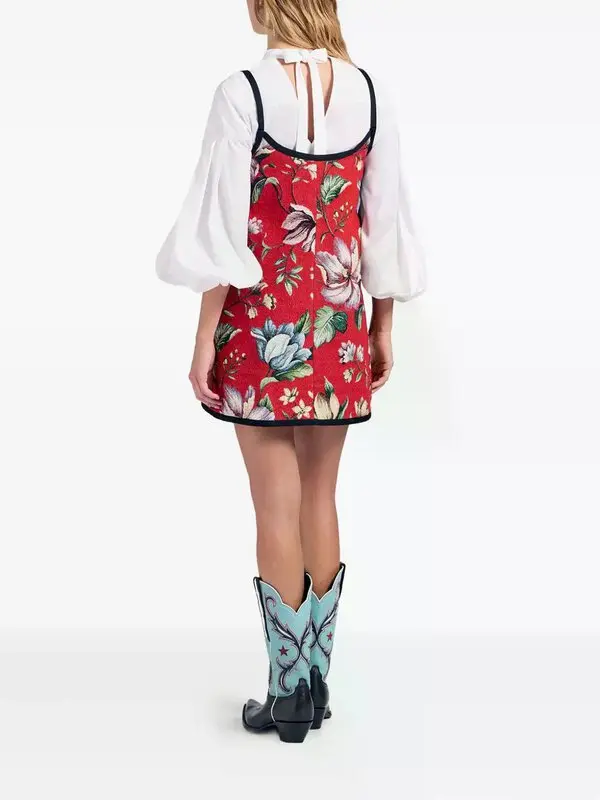 La DoubleJ Floral Jacquard Slip Dress