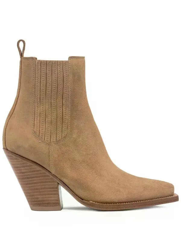 BUTTERO® Suede Pointed Toe Block Heel Boots