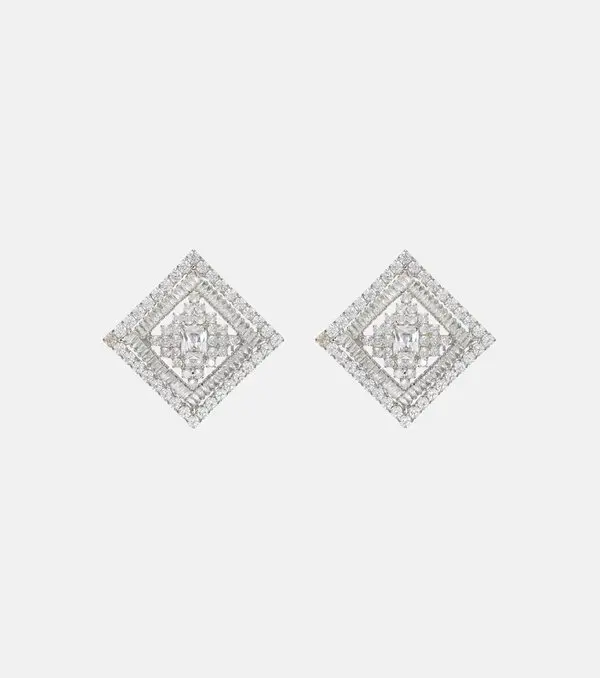 Rebecca Vallance Louise Crystal-embellished Diamond Earrings - Silver