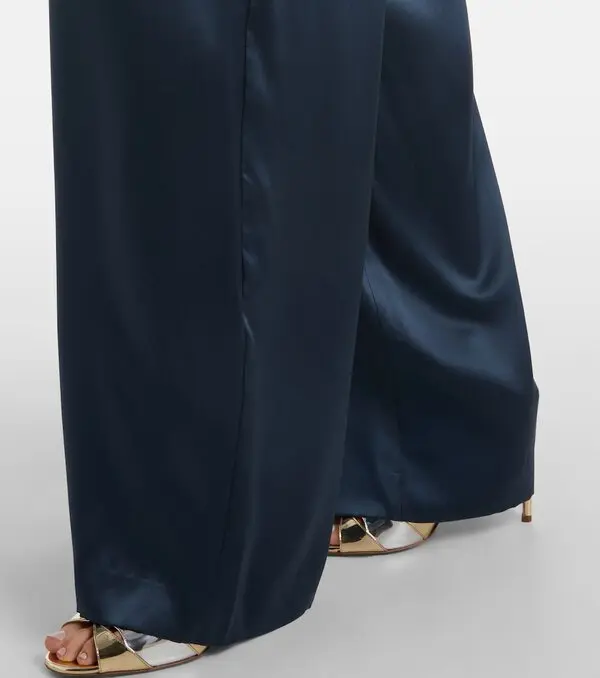 THE SEI High-rise Silk Wide-leg Trousers