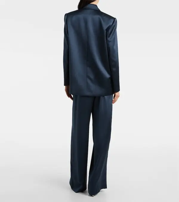 THE SEI High-rise Silk Wide-leg Trousers