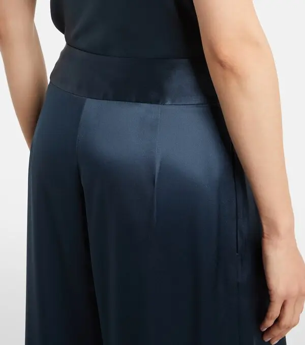 THE SEI High-rise Silk Wide-leg Trousers