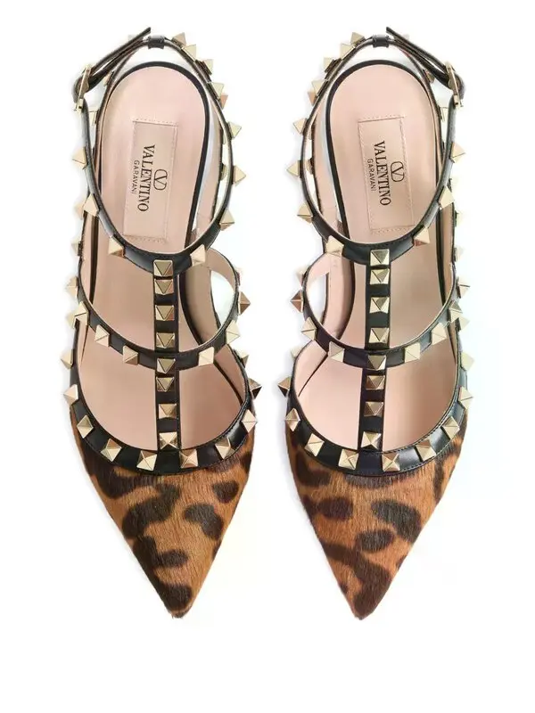 Valentino Garavani Rockstud Leopard-print Pumps - Black