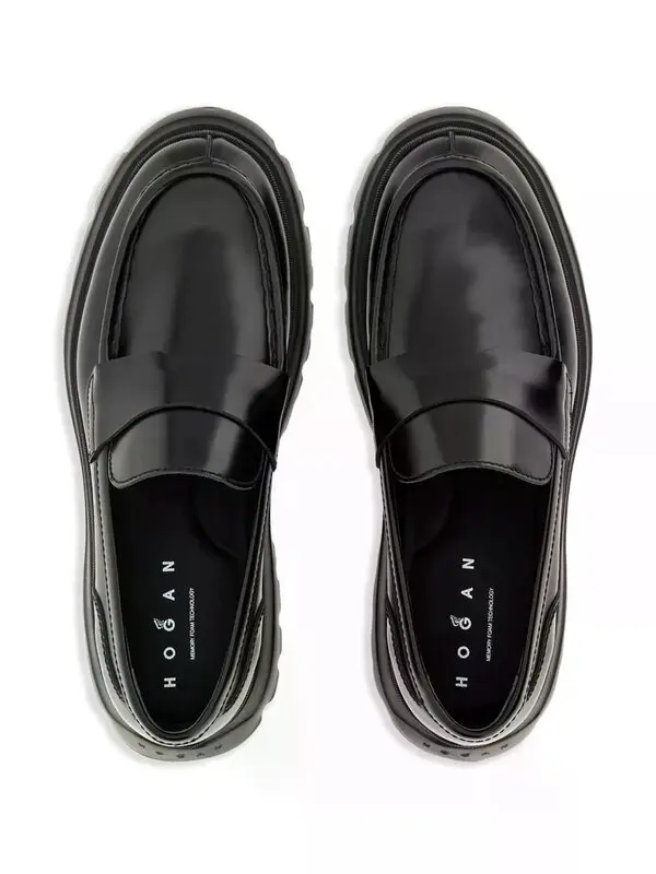 Hogan Round Toe Patent Loafers