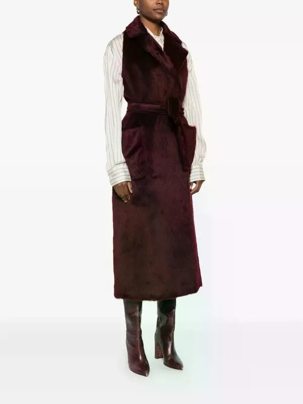 Max Mara Sleeveless Belted Coat