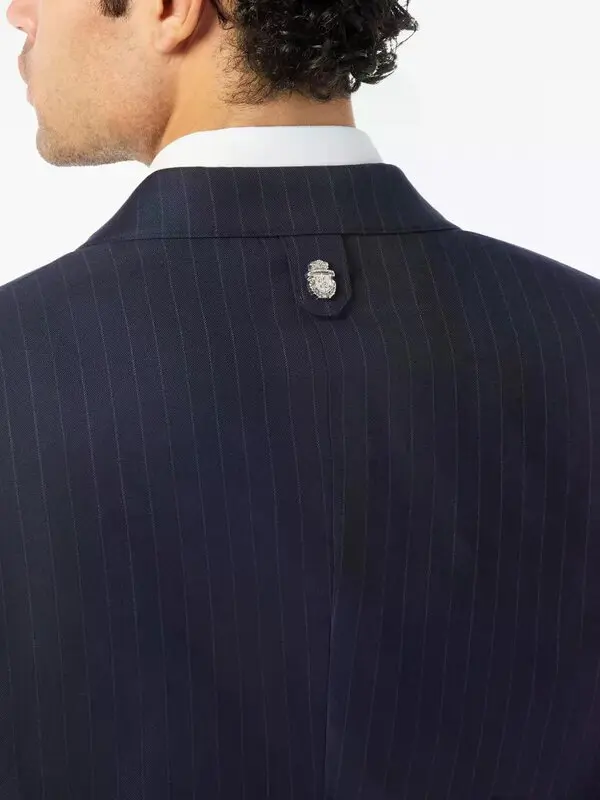 BILLIONAIRE Gessato Pinstripe Single-breasted Blazer - Blue
