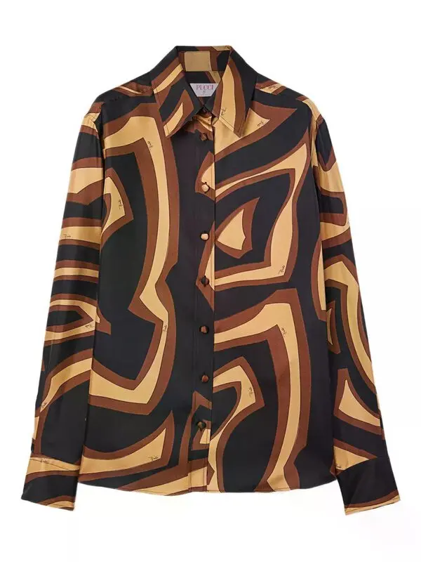 Emilio Pucci Labirinto Print Silk Shirt