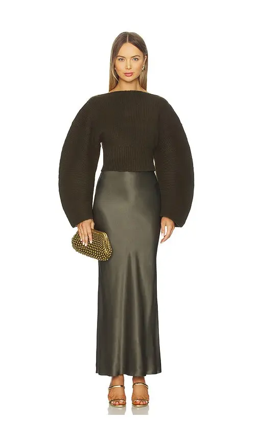 Cult Gaia Ella Ribbed Knit Cropped Jumper
