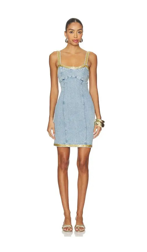 ASTA RESORT Vera Embroidered Mini Dress - Blue