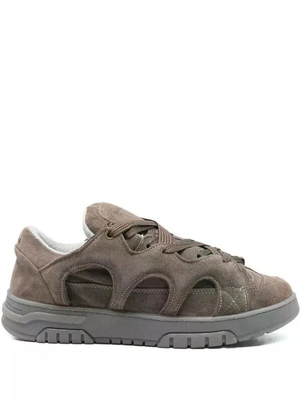 SANTHA Lace-up Suede Sneakers - Brown