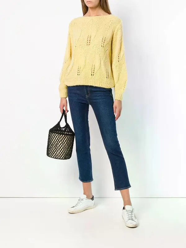 M.I.H JEANS Leaf Pattern Knit Sweater