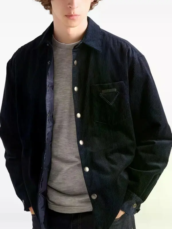 Prada Corduroy Patch-pocket Shirt - Blue