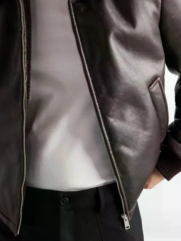 Prada Shearling-collar Leather Jacket
