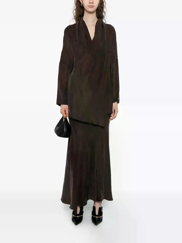 YEAREAST Asymmetric Wrap Blouse
