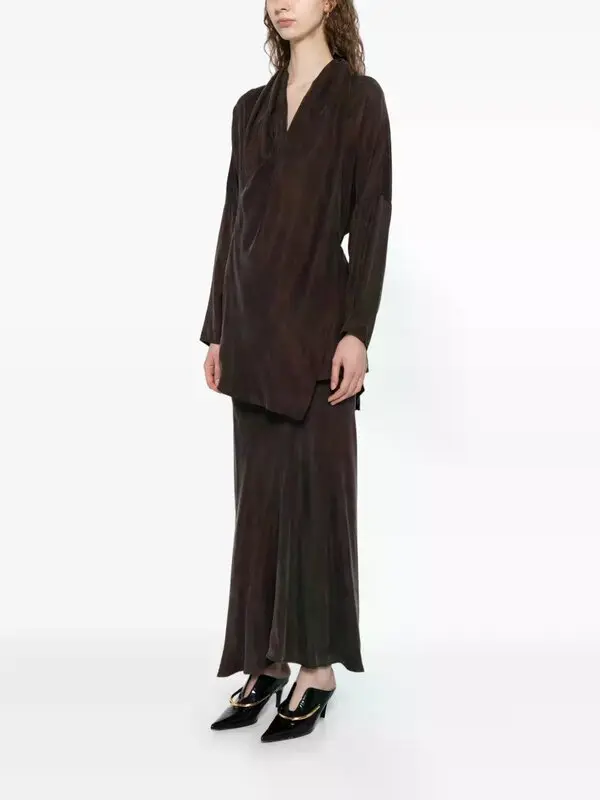 YEAREAST Asymmetric Wrap Blouse