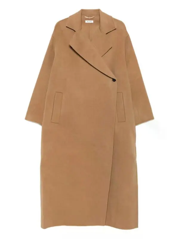 Soft Goat Double-breasted Patch-pocket Coat