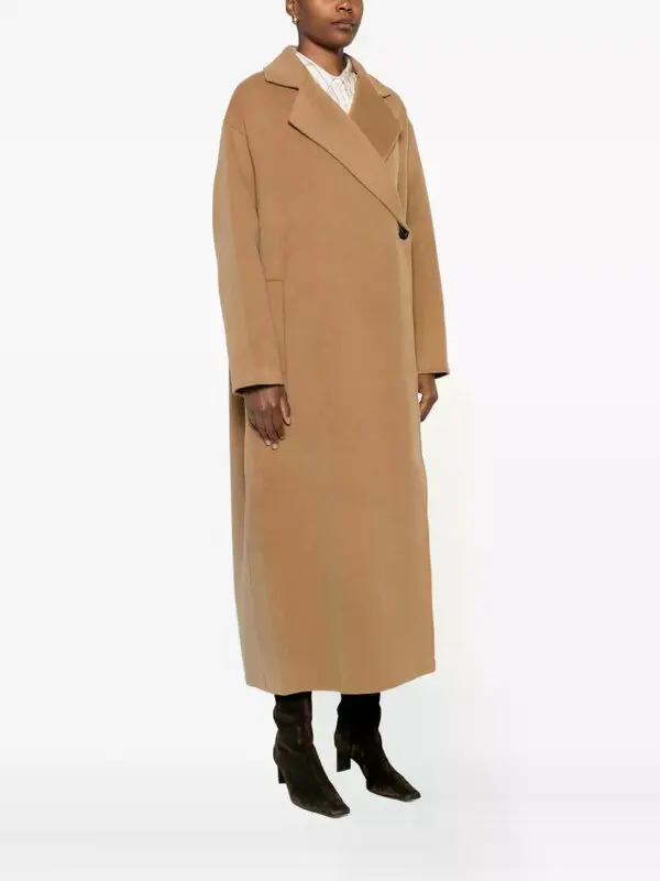 Soft Goat Double-breasted Patch-pocket Coat