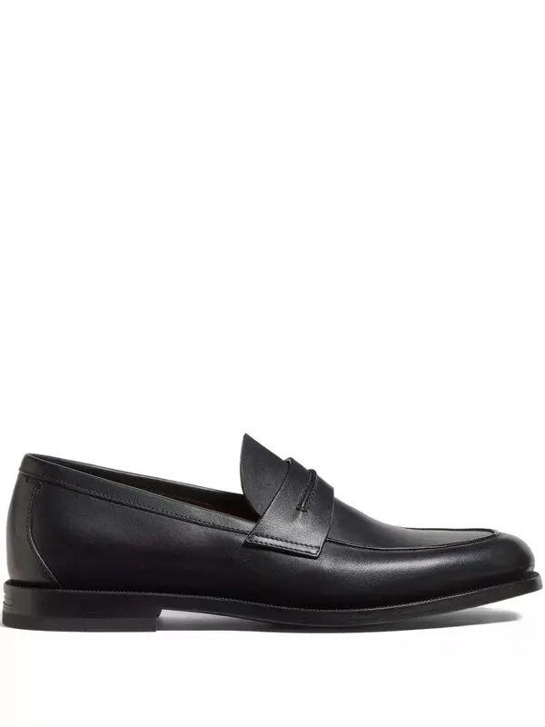 Zegna Leather Penny-slot Loafers