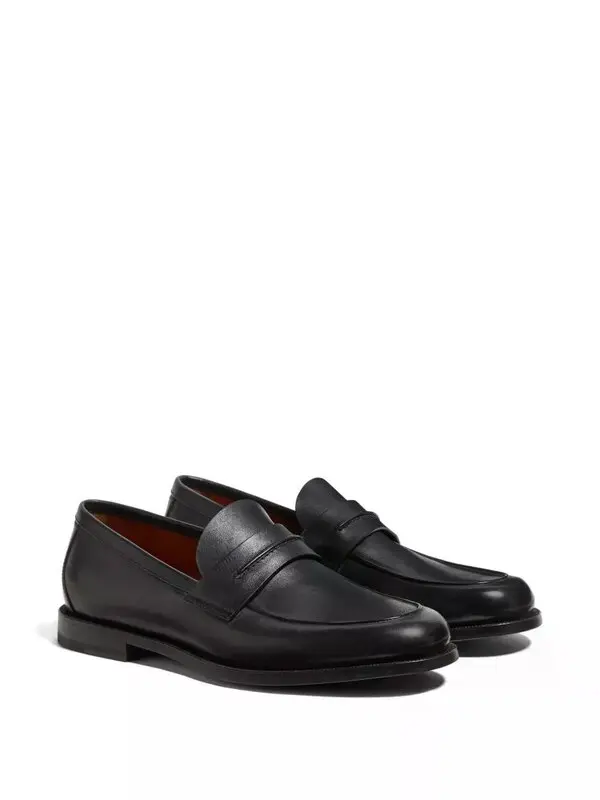 Zegna Leather Penny-slot Loafers