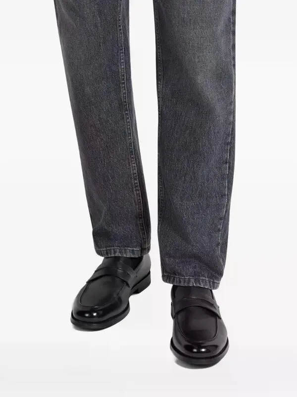 Zegna Leather Penny-slot Loafers