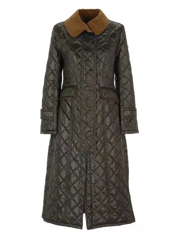 Peuterey Quilted Coat With Corduroy Collar
