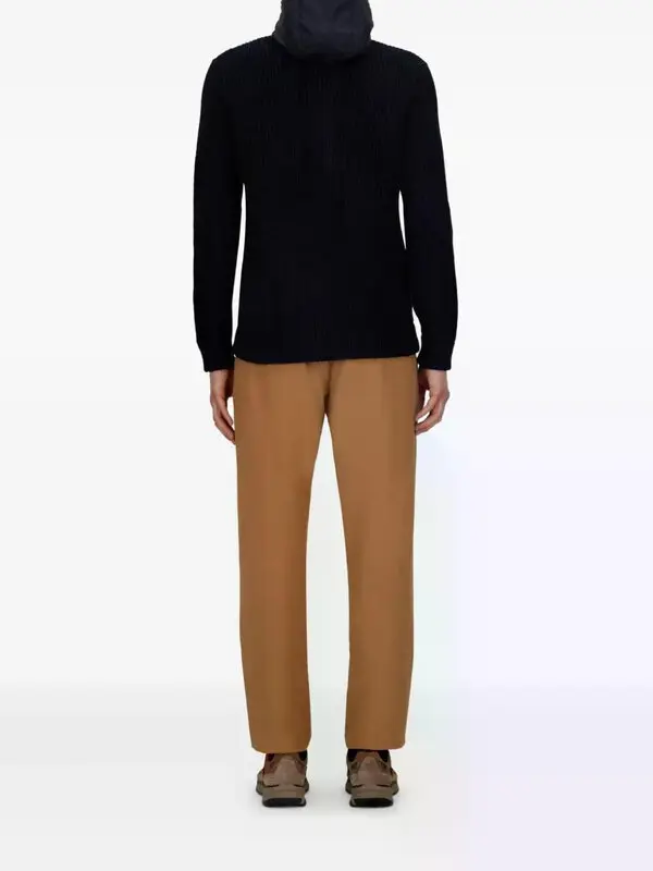 Herno Ribbed Wool Zip-up Hooded Jacket