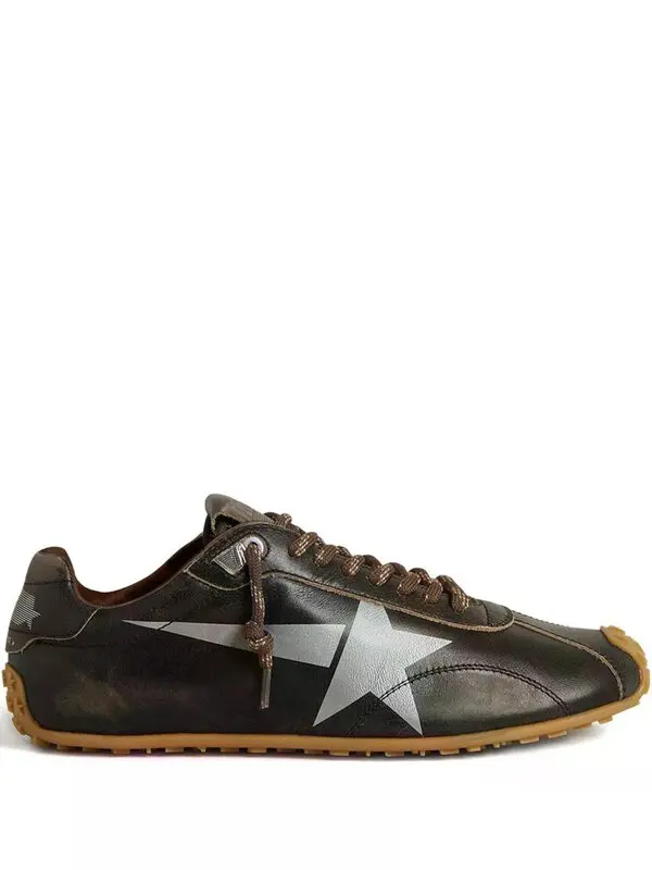 GOLDEN GOOSE Marathon Speed Leather Logo Sneakers - Brown