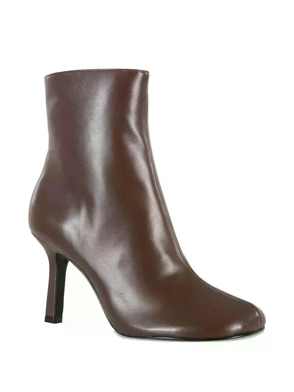 Schutz 85mm Brielle Leather Square-toe Boots - Brown