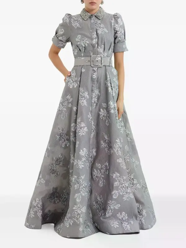 Rebecca Vallance Embellished Belted Gown