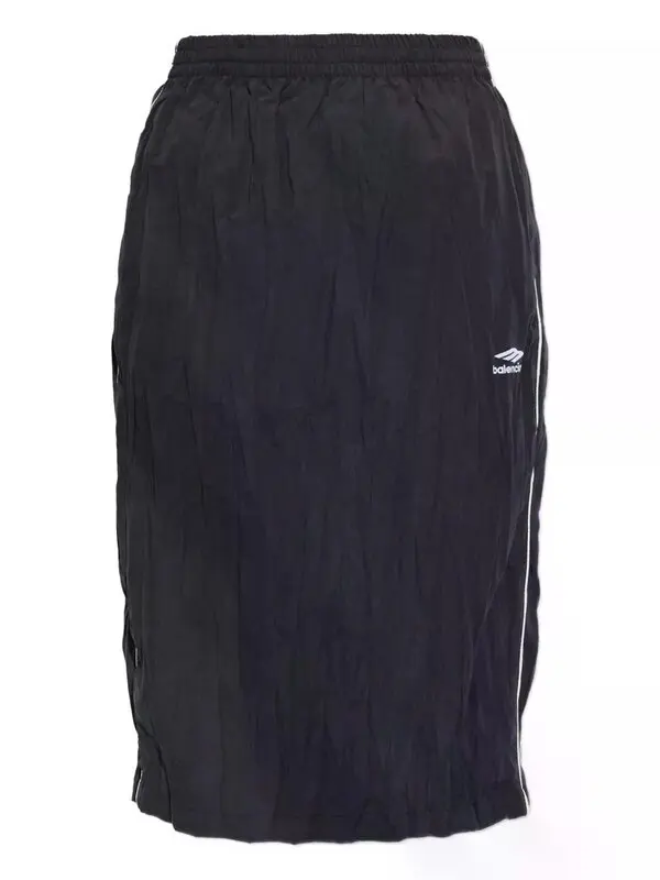 Balenciaga Pleated Midi Skirt - Black