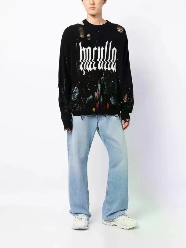 HACULLA. Distressed Paint Splatter Logo Jumper