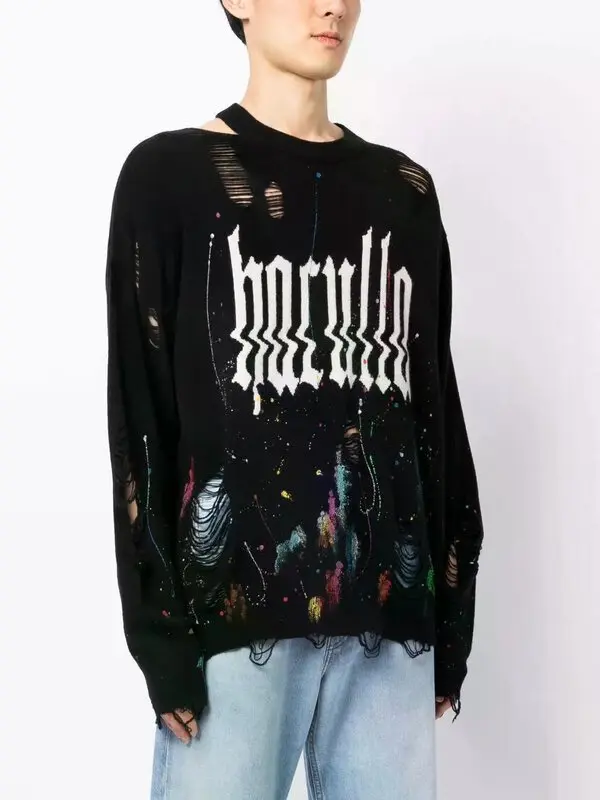 HACULLA. Distressed Paint Splatter Logo Jumper