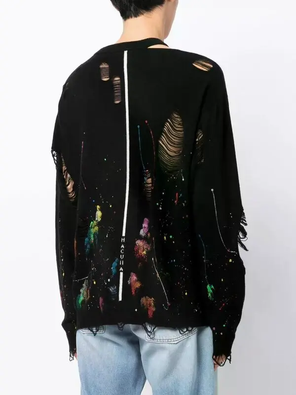 HACULLA. Distressed Paint Splatter Logo Jumper