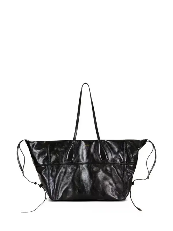 Balmain Track Zips Calfskin Tote Bag