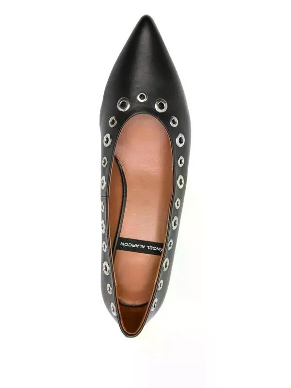 ANGEL ALARCON Eyelet Detail Leather Pumps