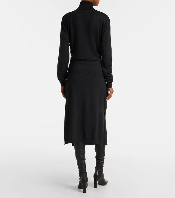 LEMAIRE Wool-blend Turtleneck Midi Dress - Grey