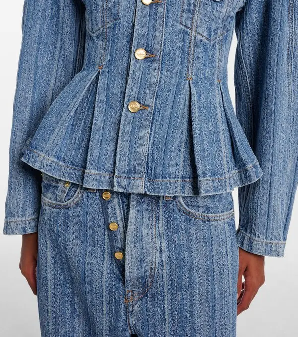 GANNI Peplum Denim Jacket