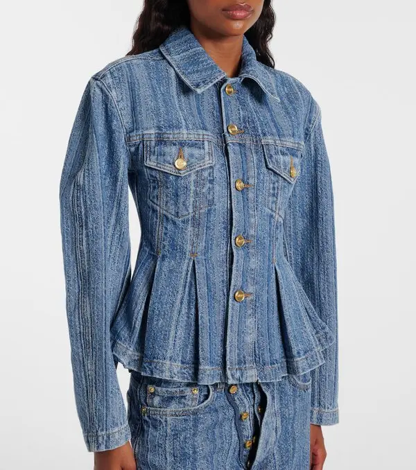 GANNI Peplum Denim Jacket